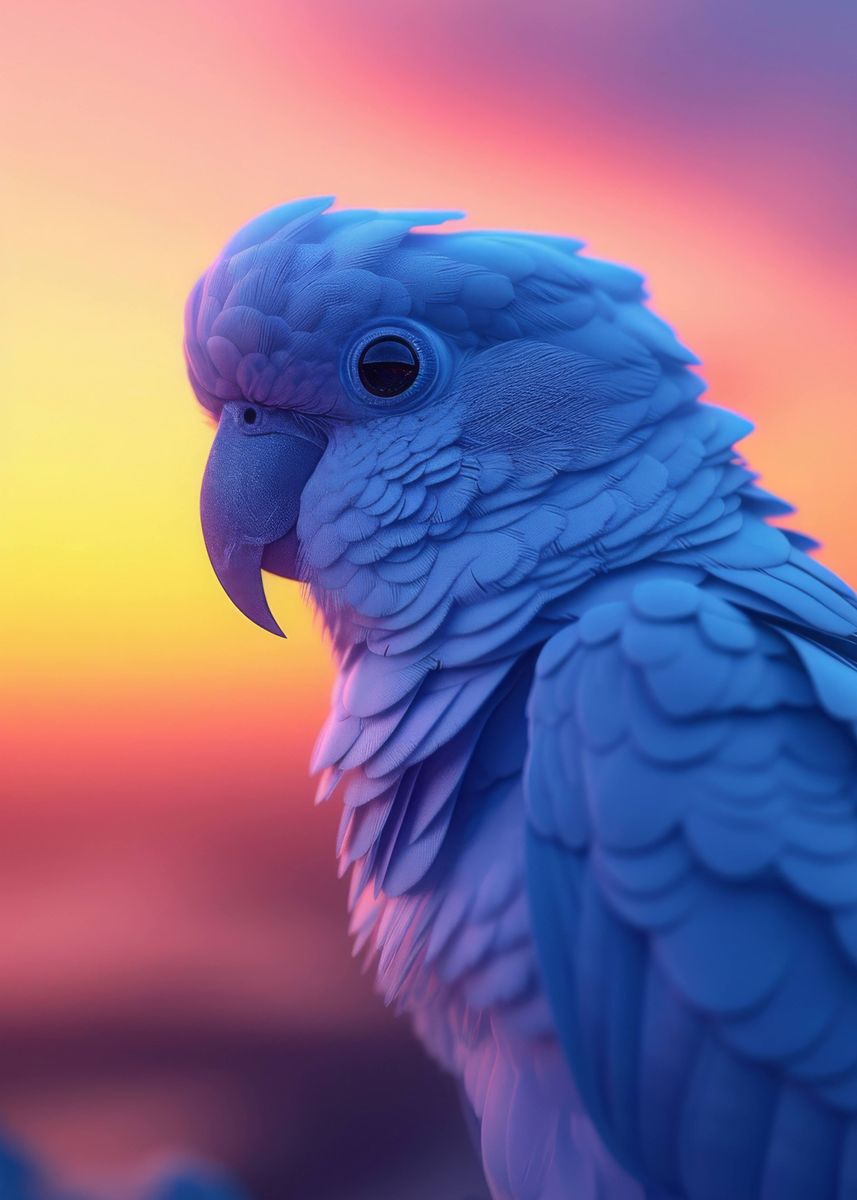 'Parrot Aesthetic Sunset' Poster, picture, metal print, paint by Adam ...