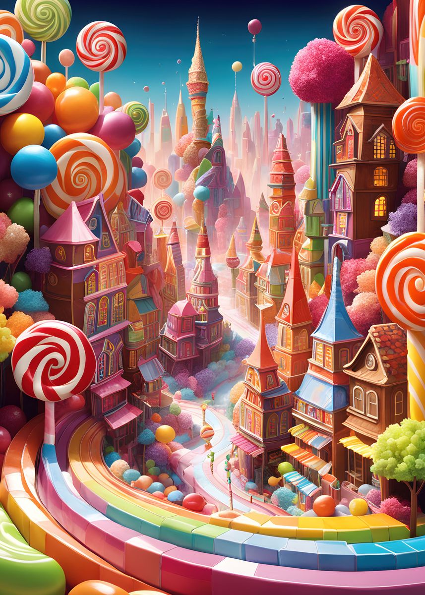 'Candy Land' Poster, picture, metal print, paint by Ba Ab | Displate
