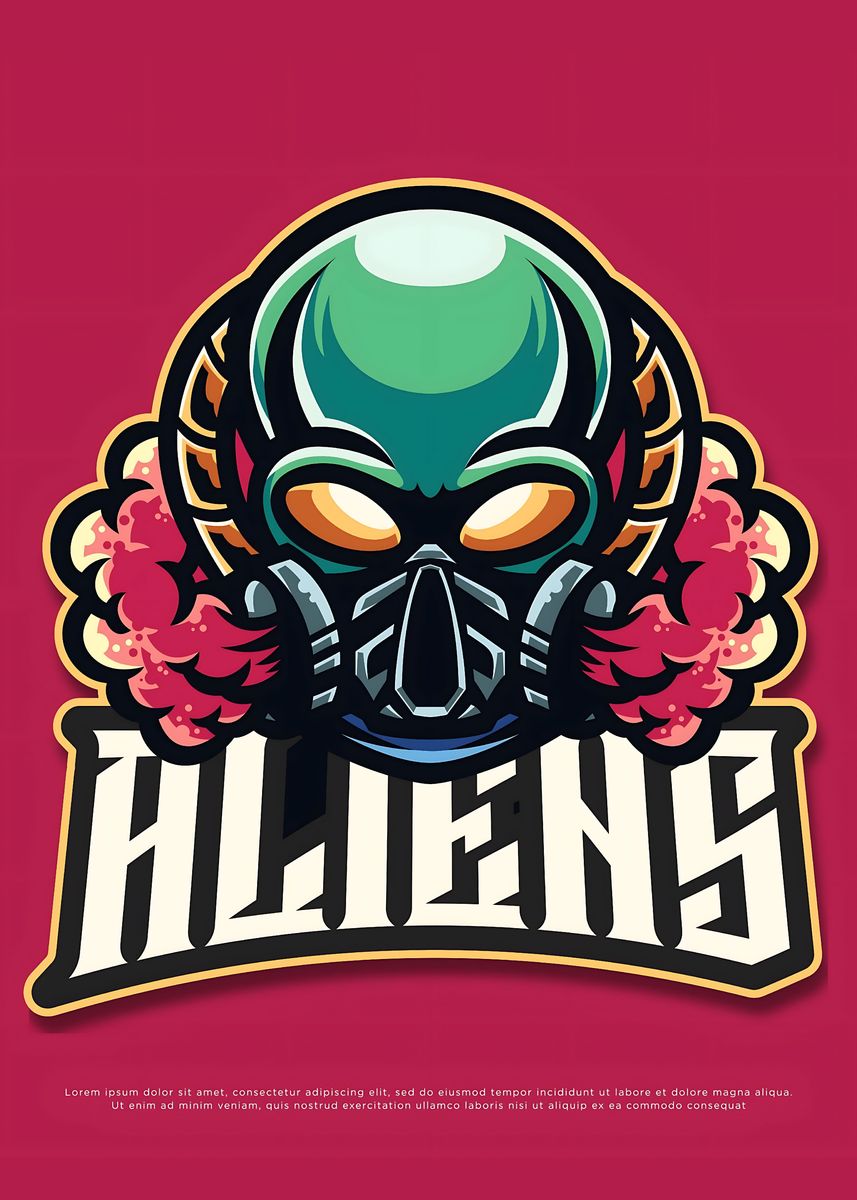 'red Aliens' Poster, picture, metal print, paint by Aidan Waller | Displate