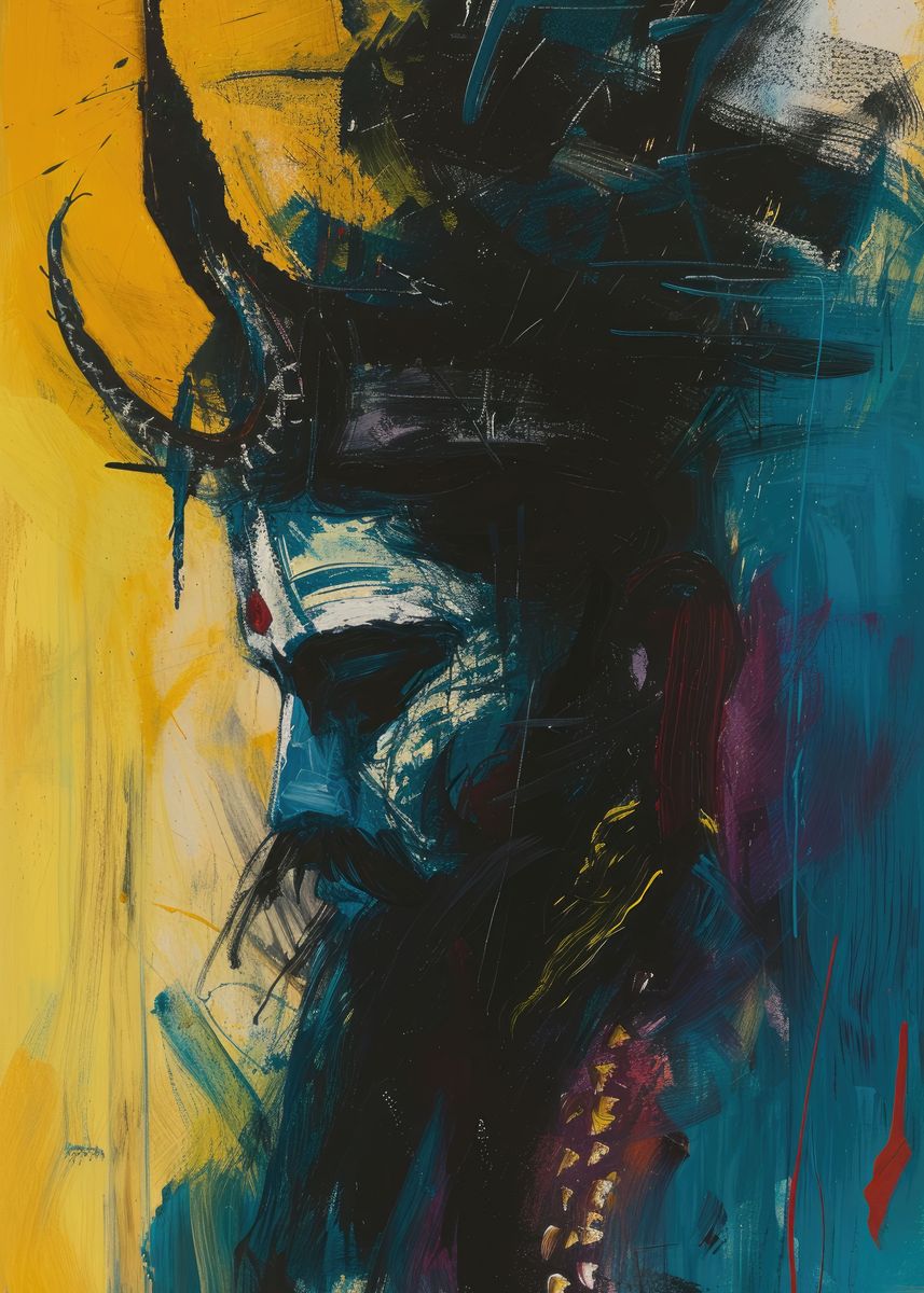 'Blue Prince Rama' Poster, picture, metal print, paint by Michael ...