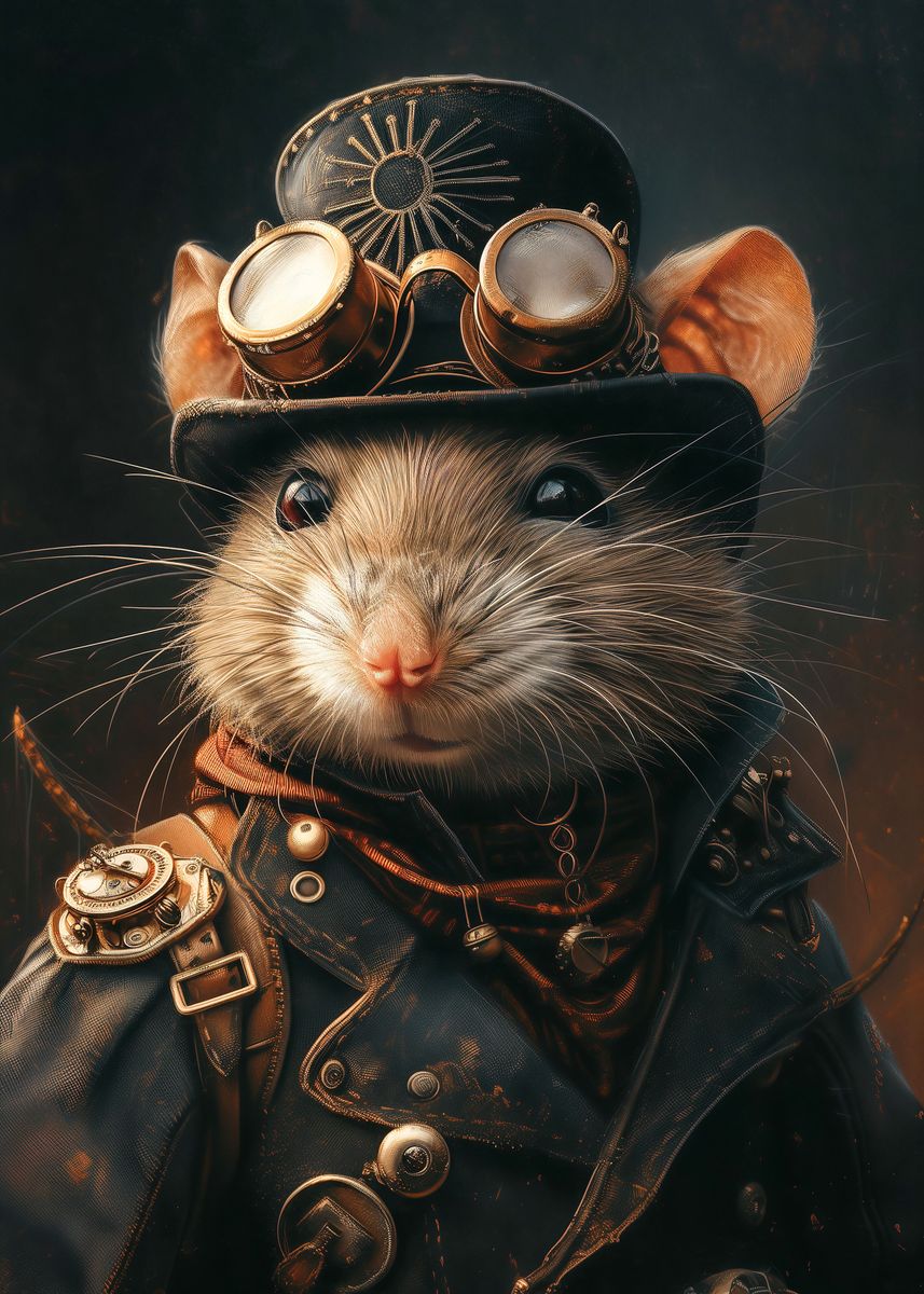 'Steampunk Mouse' Poster, picture, metal print, paint by Posters Global ...