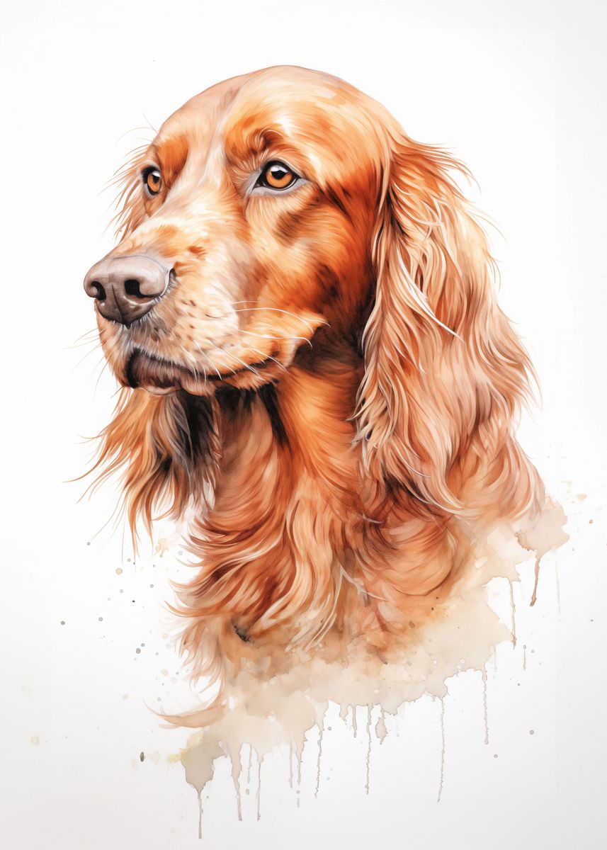 'Irish Setter' Poster, picture, metal print, paint by PetsArt Design ...