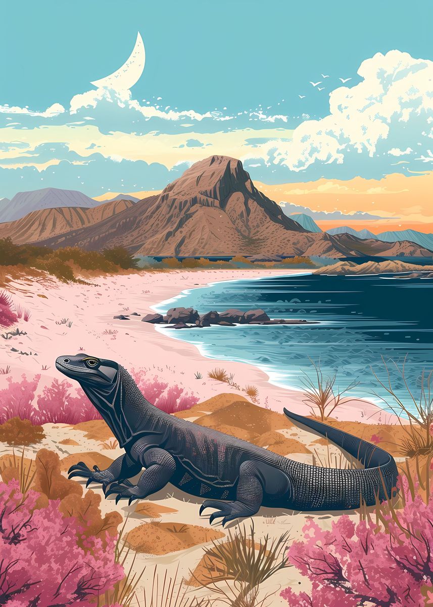 'Komodo dragon' Poster, picture, metal print, paint by Mamanisme Art ...