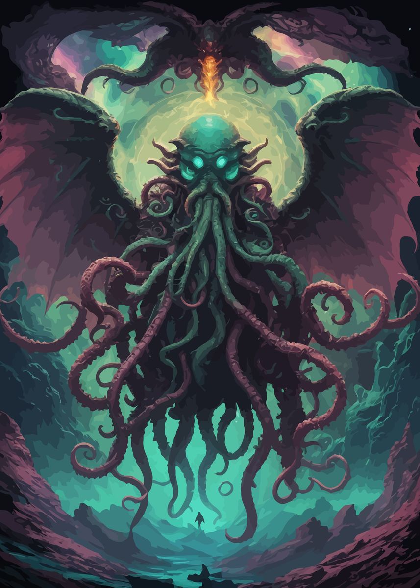 'Cosmic Cthulhu 2' Poster, picture, metal print, paint by MASTER HOLLOW ...