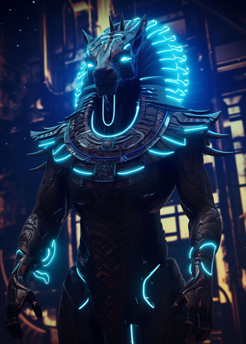 'Futuristic Anubis Old God' Poster, picture, metal print, paint by ...