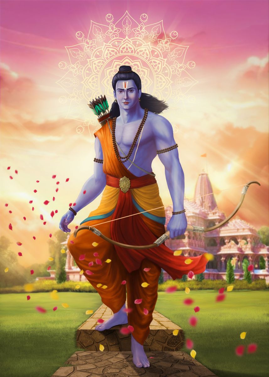 'Lord Rama' Poster, picture, metal print, paint by Ishan Mishra | Displate