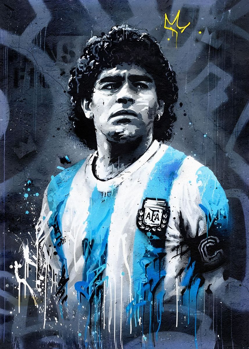'Diego Maradona Argentina' Poster, picture, metal print, paint by Uber Colektiv | Displate