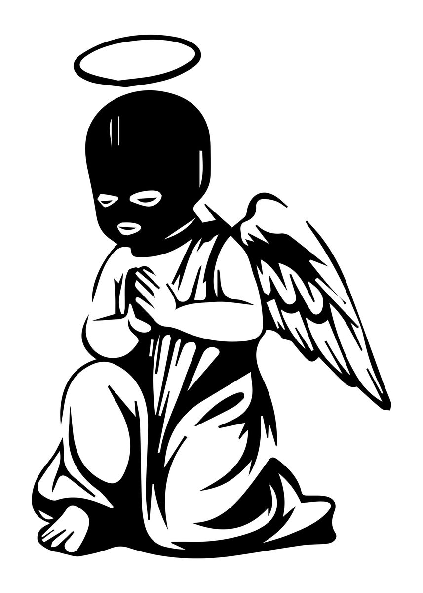 'DRIP LIL ANGEL PRAYING' Poster, picture, metal print, paint by ...