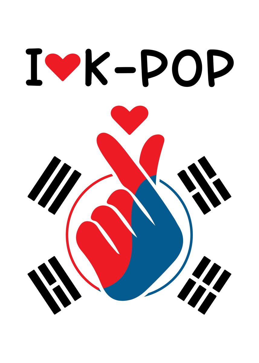 'I Love KPop Repeat Korean' Poster, picture, metal print, paint by ...
