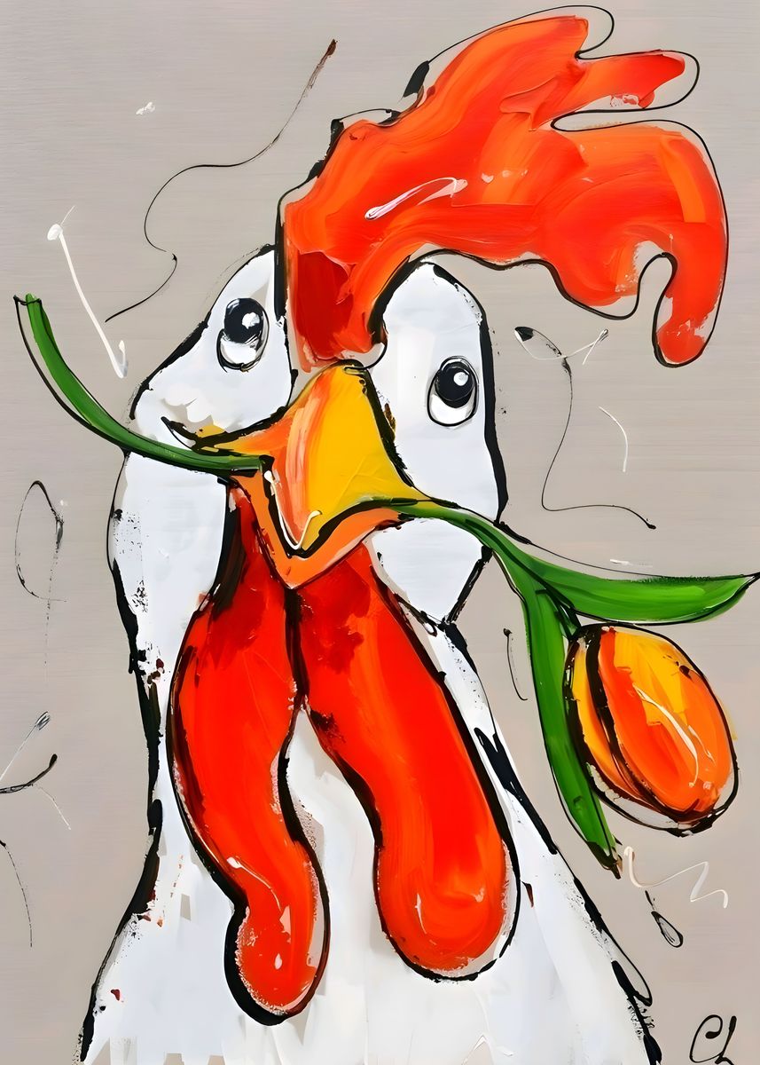 'vector rooster' Poster, picture, metal print, paint by pixar icia ...