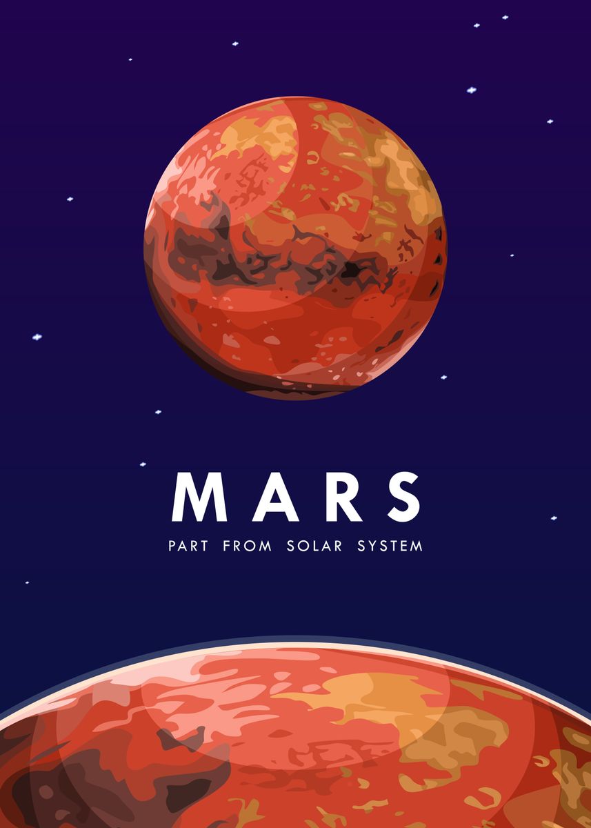 'Mars' Poster, picture, metal print, paint by Muezzahero | Displate