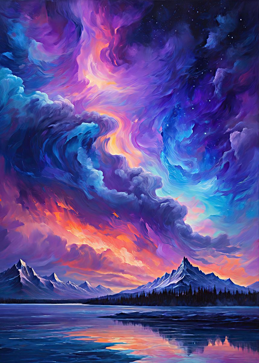 'Wild Colorful Sky' Poster, picture, metal print, paint by Ben Krefta ...