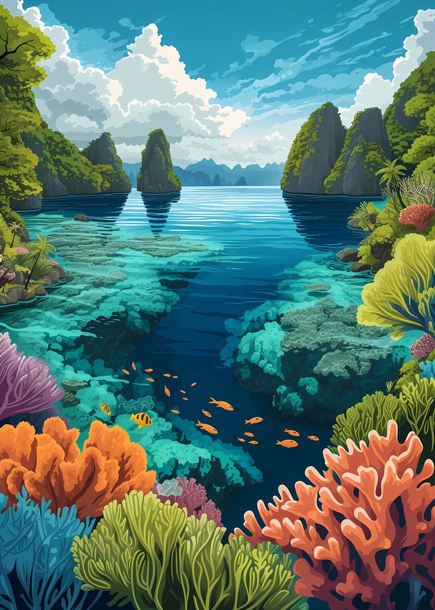 'Beautiful Raja Ampat' Poster, picture, metal print, paint by Mamanisme ...