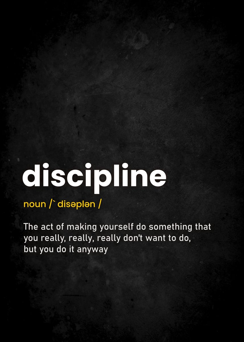 'discipline text definition' Poster, picture, metal print, paint by ...