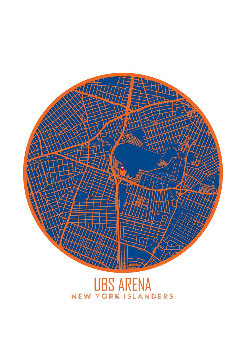 'UBS Arena Map' Poster, picture, metal print, paint by KI RU | Displate