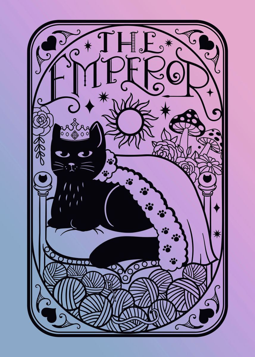 'The Emperor Cat Tarot Card' Poster, picture, metal print, paint by ...