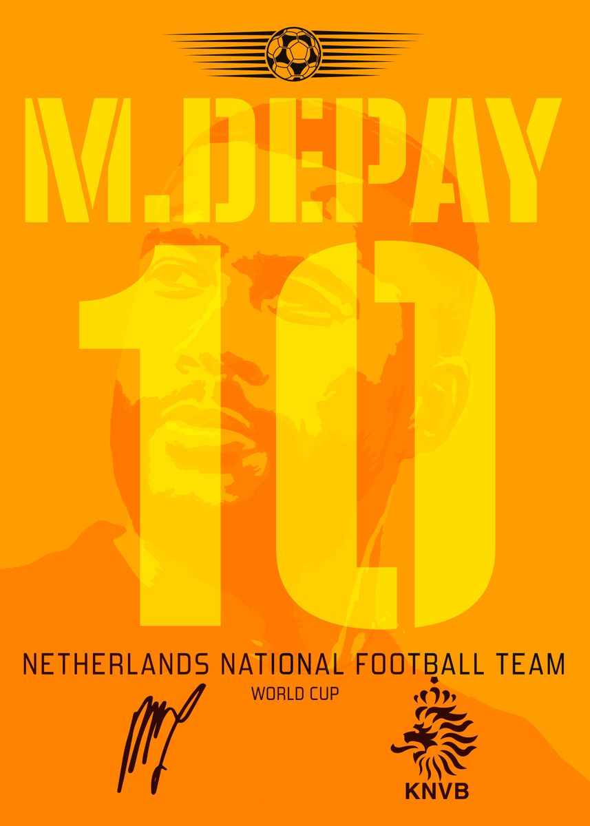 'Memphis Depay' Poster, picture, metal print, paint by Evan Arrington ...