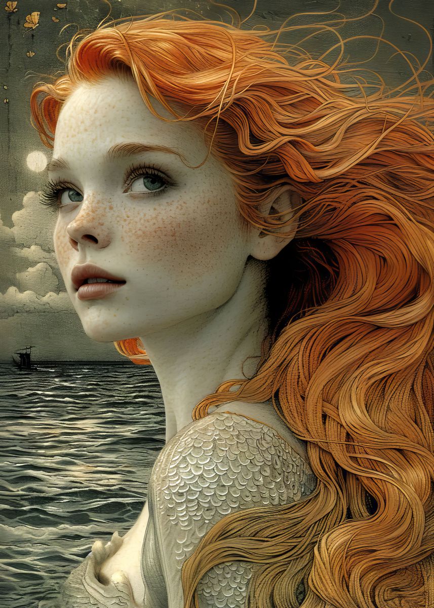 'Mermaids Whisper' Poster, picture, metal print, paint by AnneLaure ...