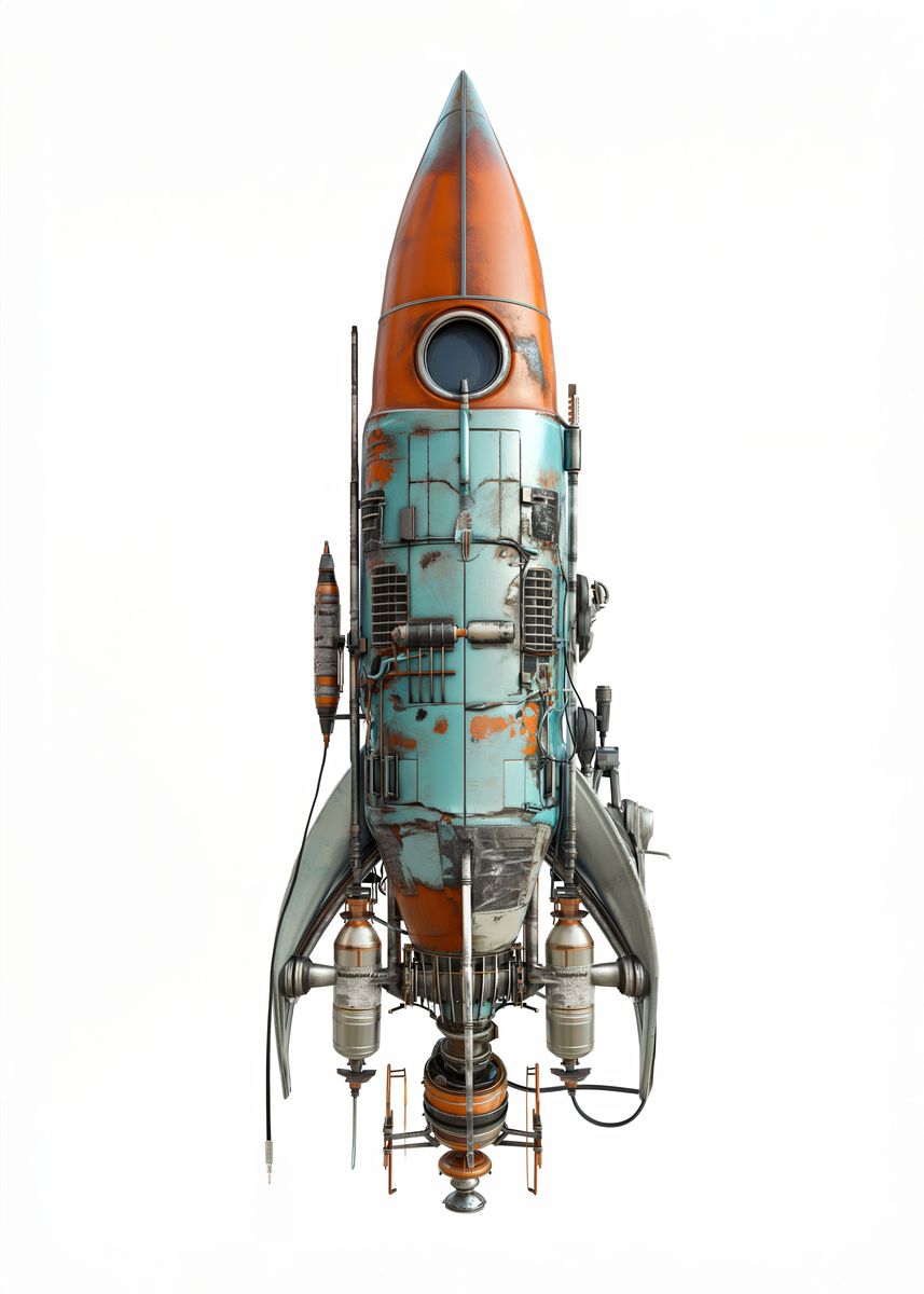 'Space Junk Rocket' Poster, picture, metal print, paint by urbanbuzz ...