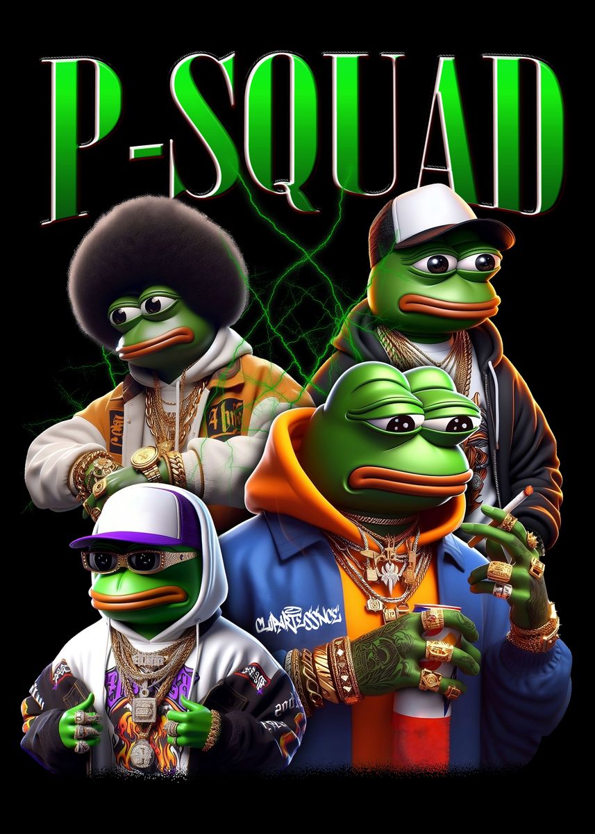 'Pepe Squad' Poster, picture, metal print, paint by jaydesign | Displate