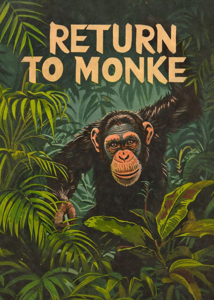 'Return to Monke Chimp ' Poster, picture, metal print, paint by Masaki ...
