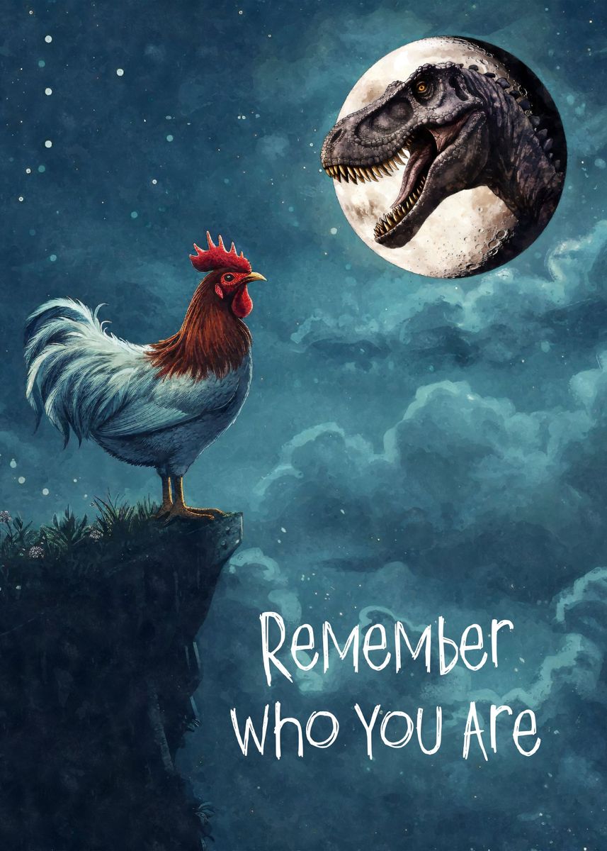 'Funny Chicken Dinosaur' Poster, picture, metal print, paint by Masaki ...