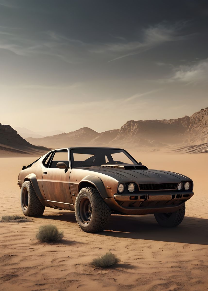 'Dusk Desert Cruiser' Poster, picture, metal print, paint by The ...