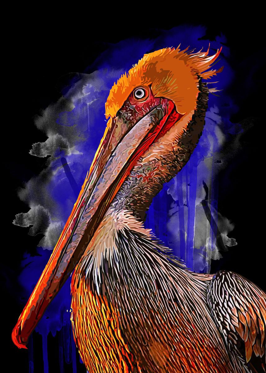 'Pelicans 3' Poster, picture, metal print, paint by hanif robani | Displate