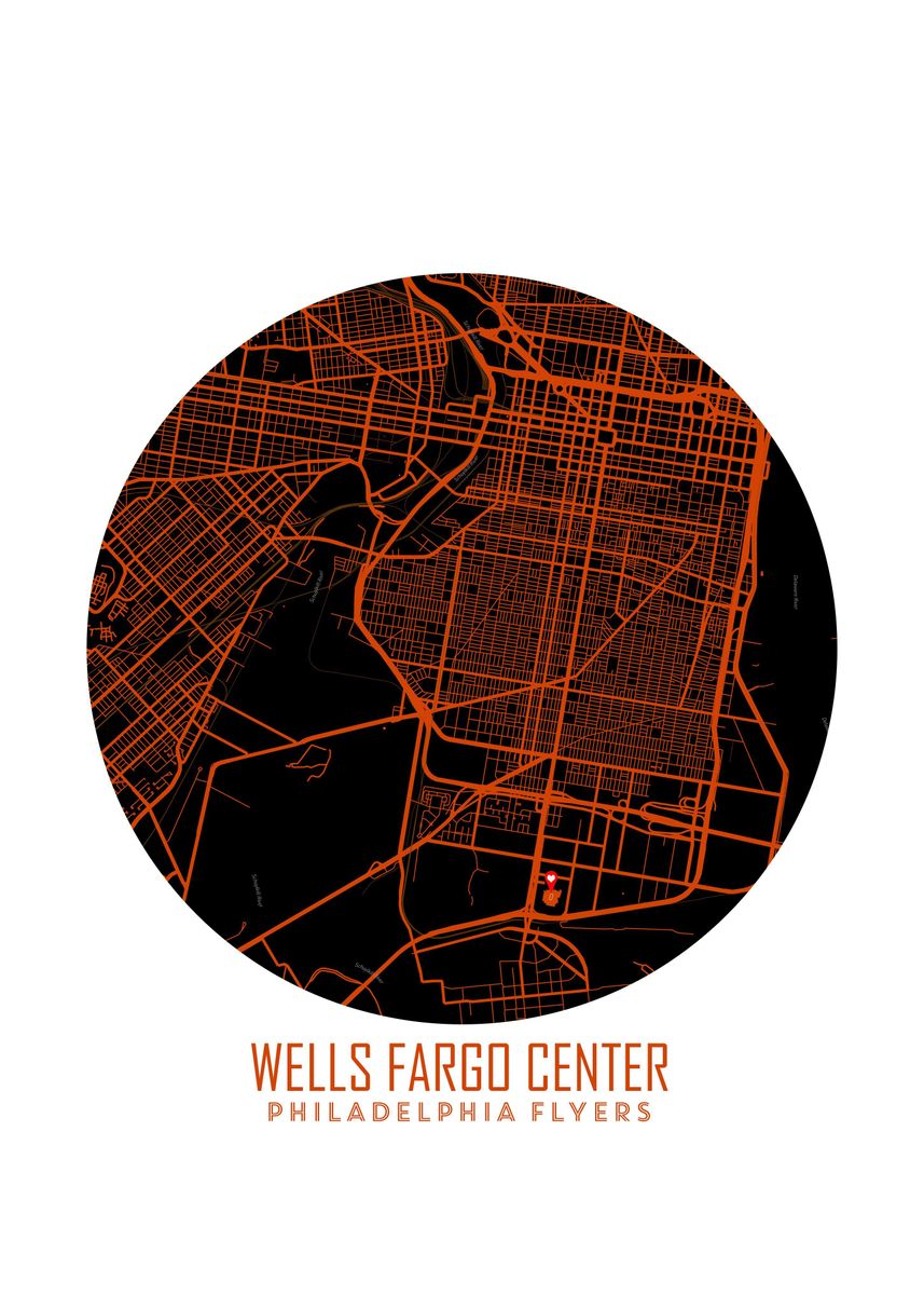 'Wells Fargo Center Map' Poster, picture, metal print, paint by KI RU ...