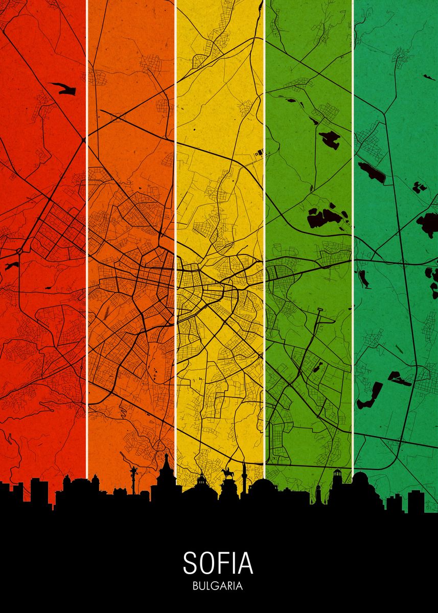 'Sofia Bulgaria' Poster, picture, metal print, paint by Johnson Adela ...