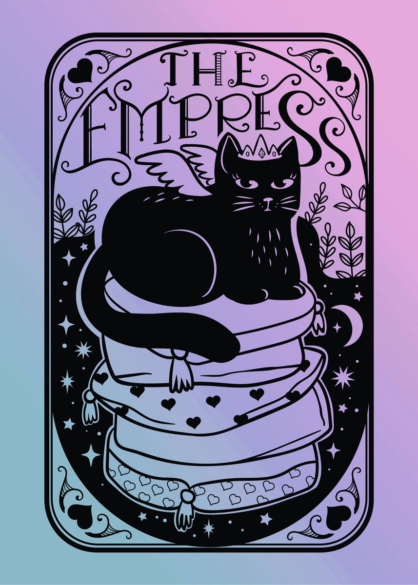 'The Empress Cat Tarot Card' Poster, picture, metal print, paint by ...