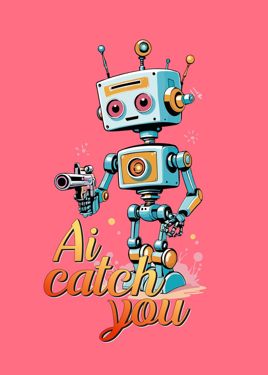'Ai catch you' Poster, picture, metal print, paint by Portokalis | Displate
