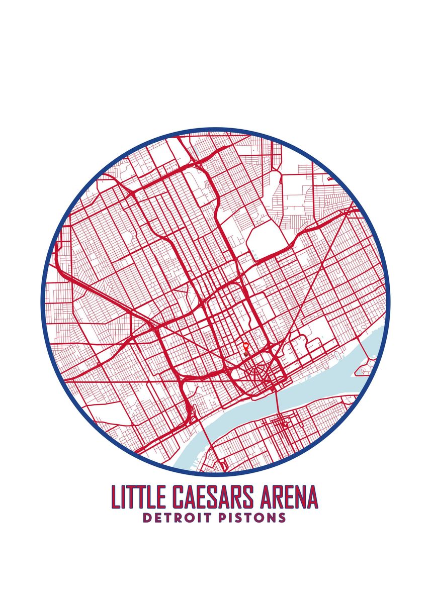 'Little Caesars Arena ' Poster, picture, metal print, paint by KI RU ...