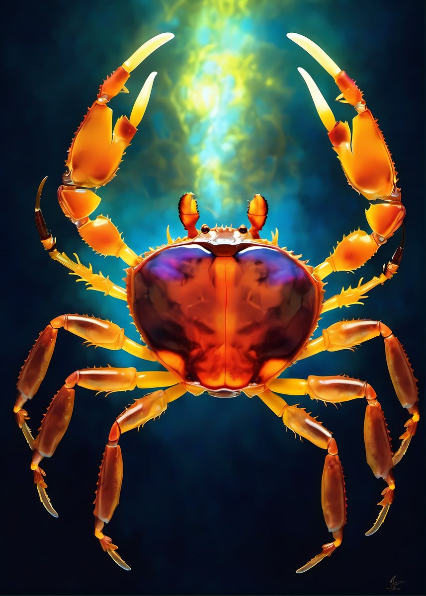 'Magic Realism Crab' Poster, picture, metal print, paint by Trending ...