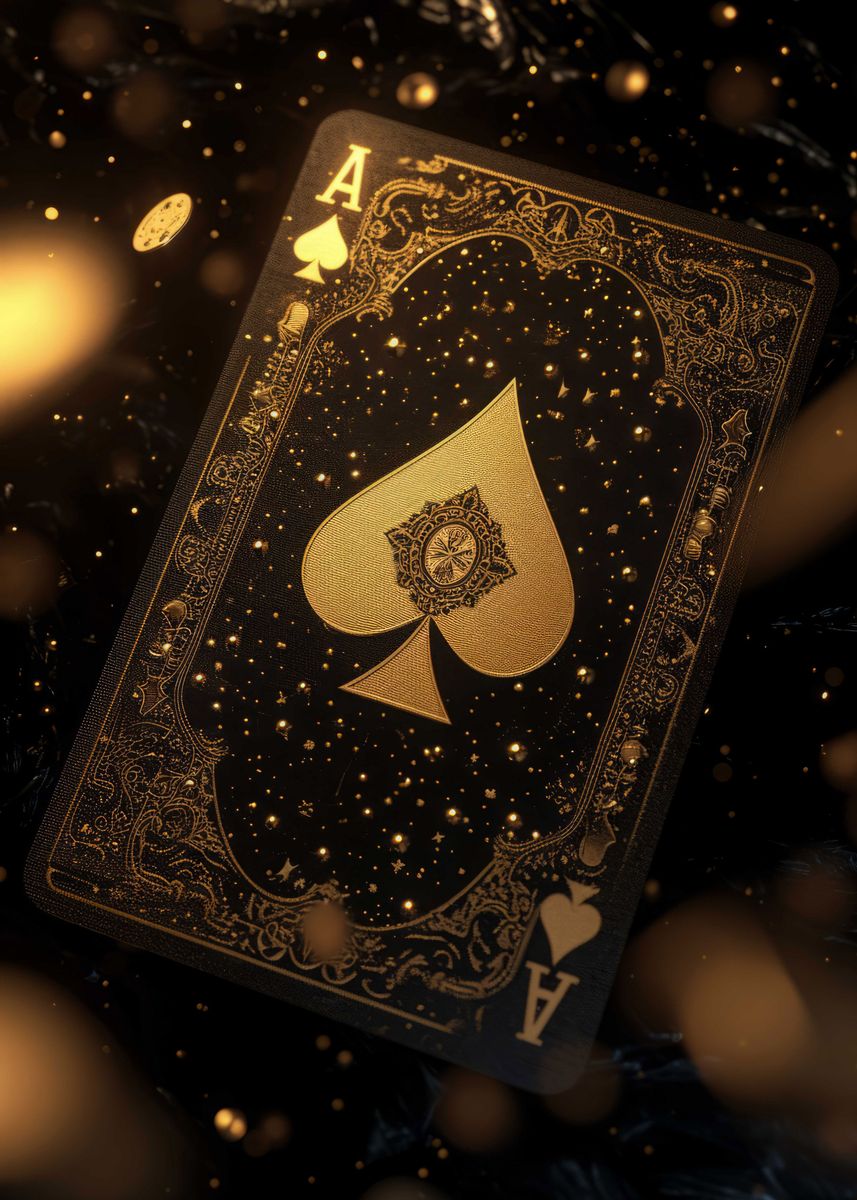 'Ace Card Dark Gold' Poster, picture, metal print, paint by Morgan Yon ...
