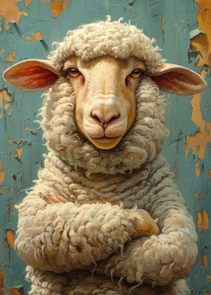 'Sheepish Grin' Poster, picture, metal print, paint by jodotodesign ...