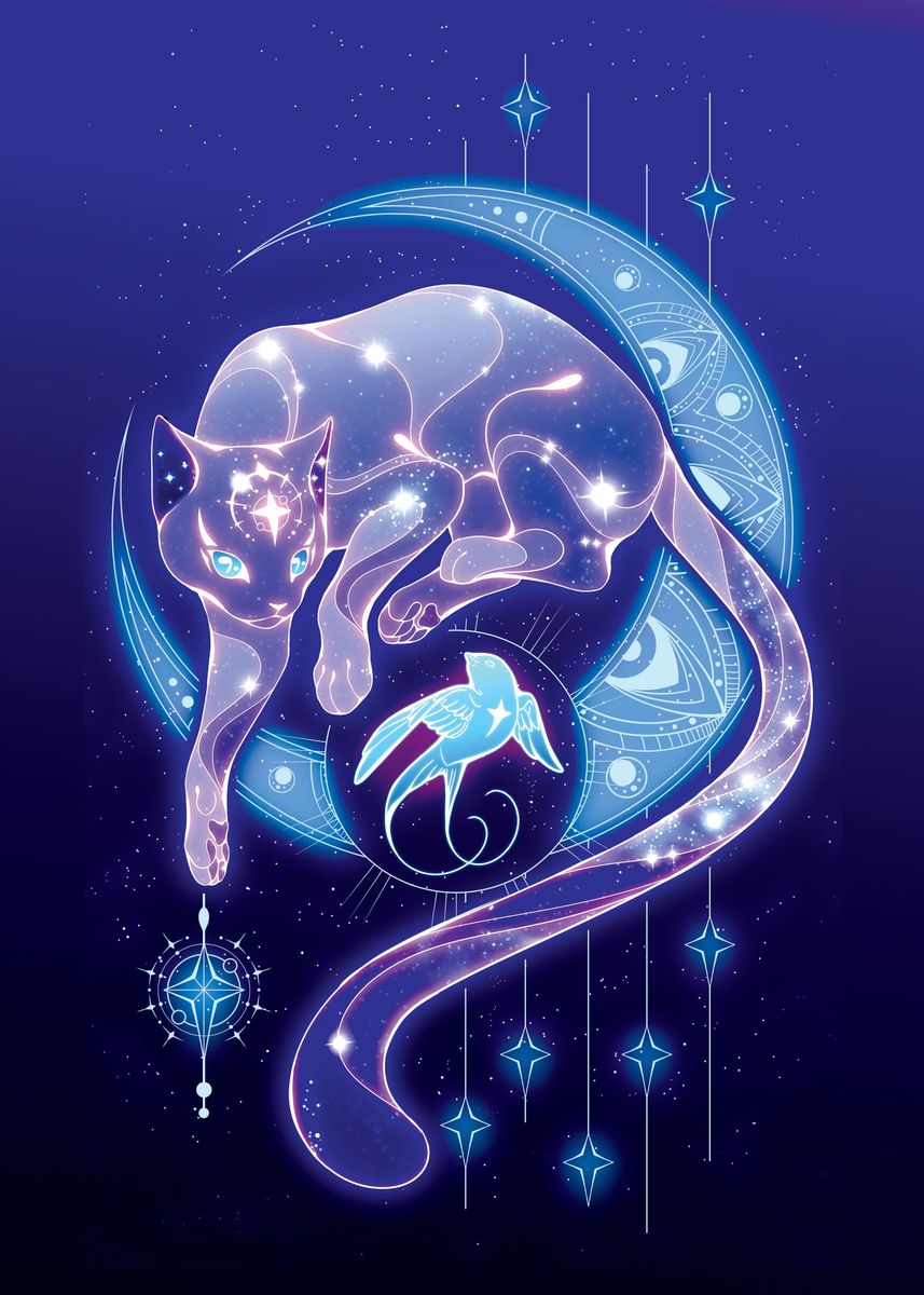 'Purple North Star' Poster, picture, metal print, paint by Venetia ...