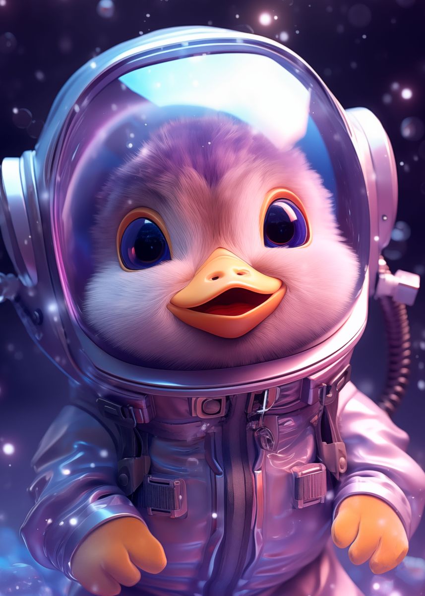 'Space Baby Duck' Poster, picture, metal print, paint by Bloomoon ...