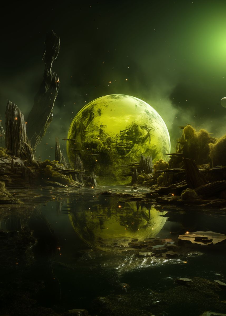 'Acid biome' Poster, picture, metal print, paint by Worlds Arts | Displate