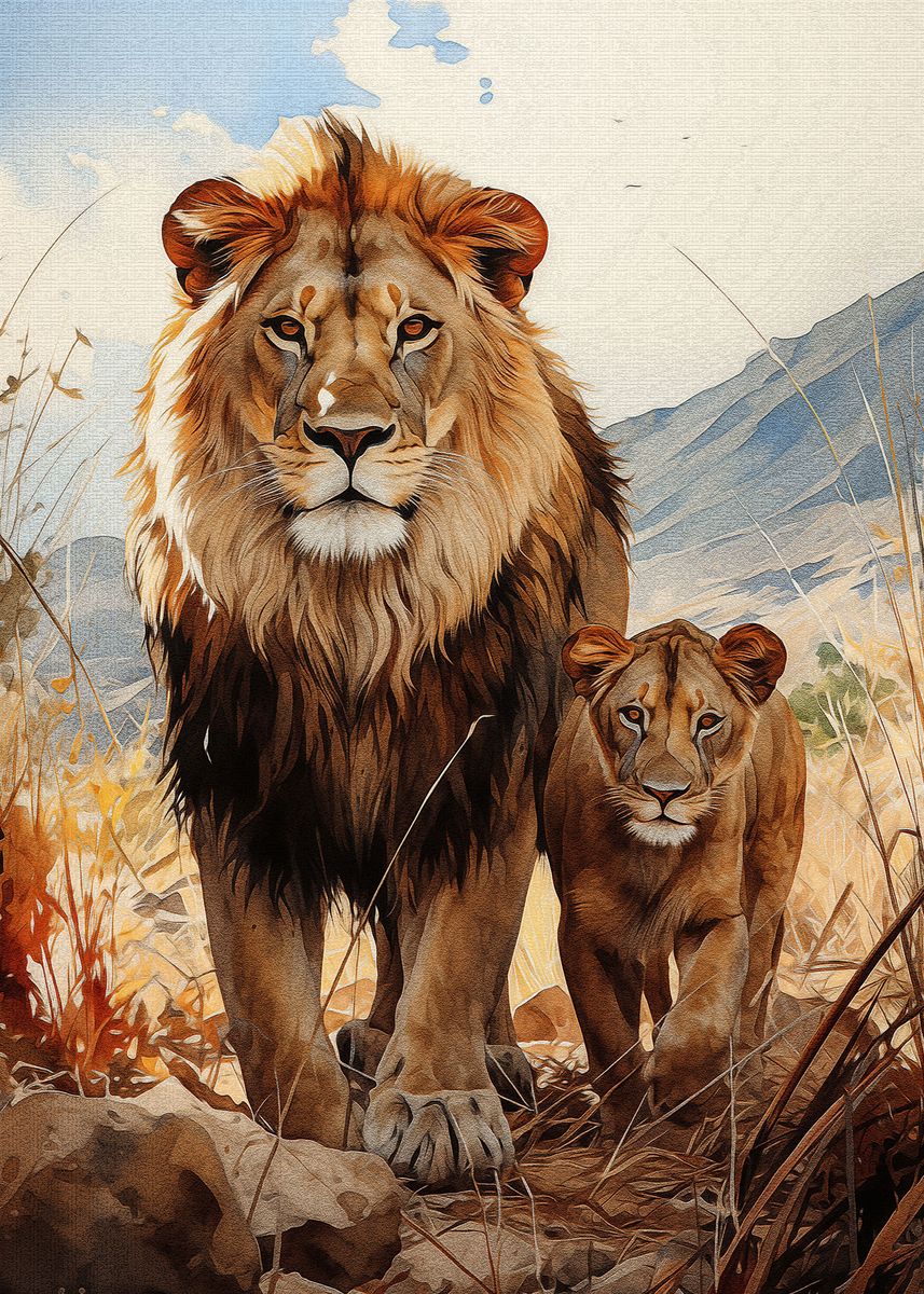 'The Lion Dynasty' Poster, picture, metal print, paint by EKIM | Displate