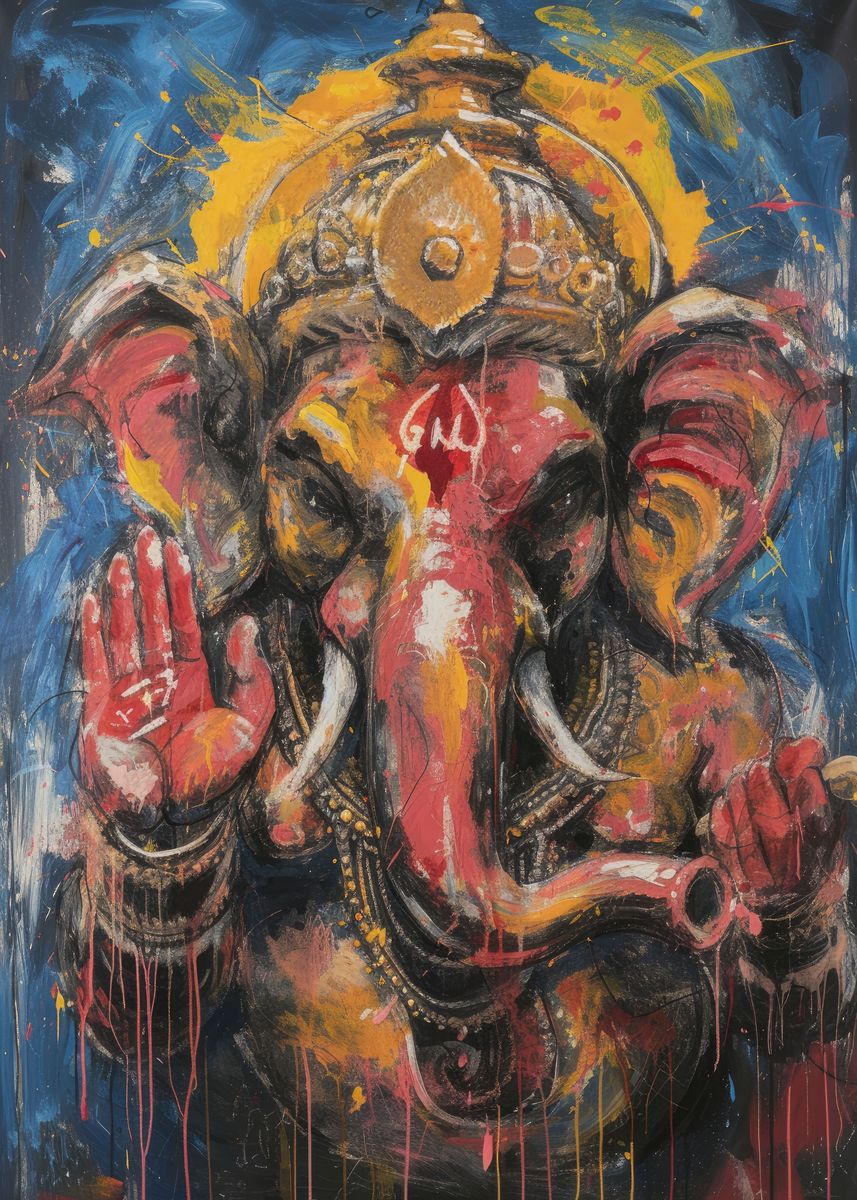 'Ganesha Power' Poster, picture, metal print, paint by Michael Mattler ...