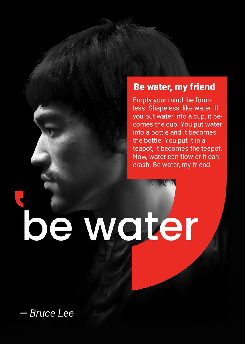 'Bruce Lee quote motivation' Poster, picture, metal print, paint by ...