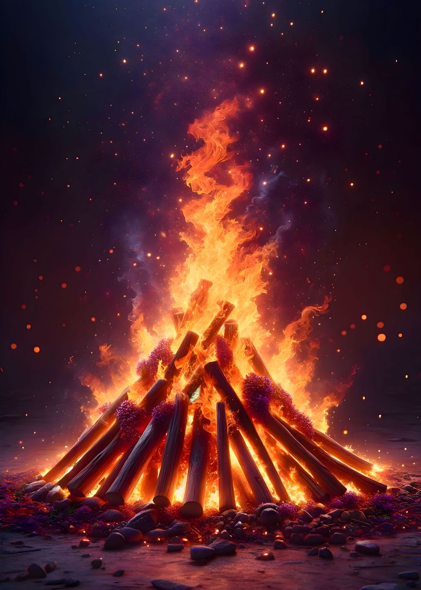'Bonfire' Poster, picture, metal print, paint by EB Art | Displate
