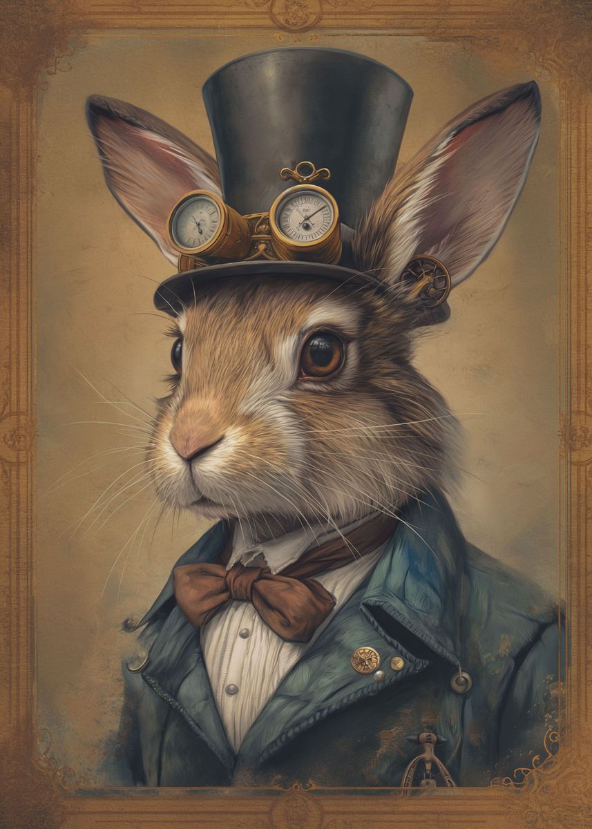 'Steampunk Rabbit' Poster, picture, metal print, paint by Posterlicious ...