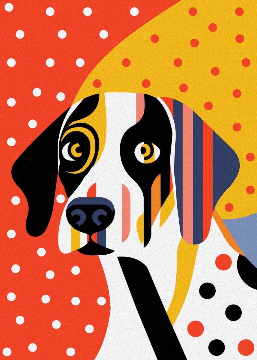 'Vibrant Minimalist Dog ' Poster, picture, metal print, paint by Cool ...