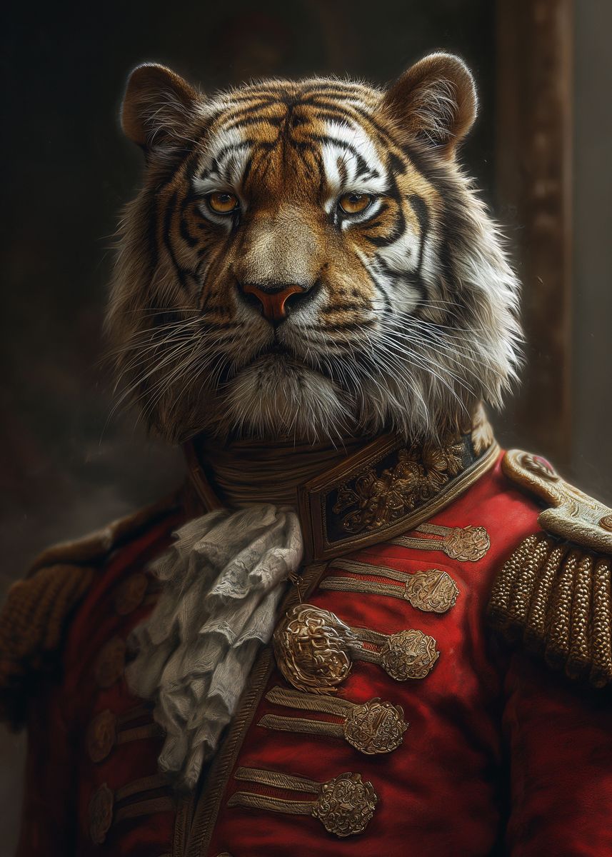 'Renaissance Tiger General' Poster, picture, metal print, paint by ...