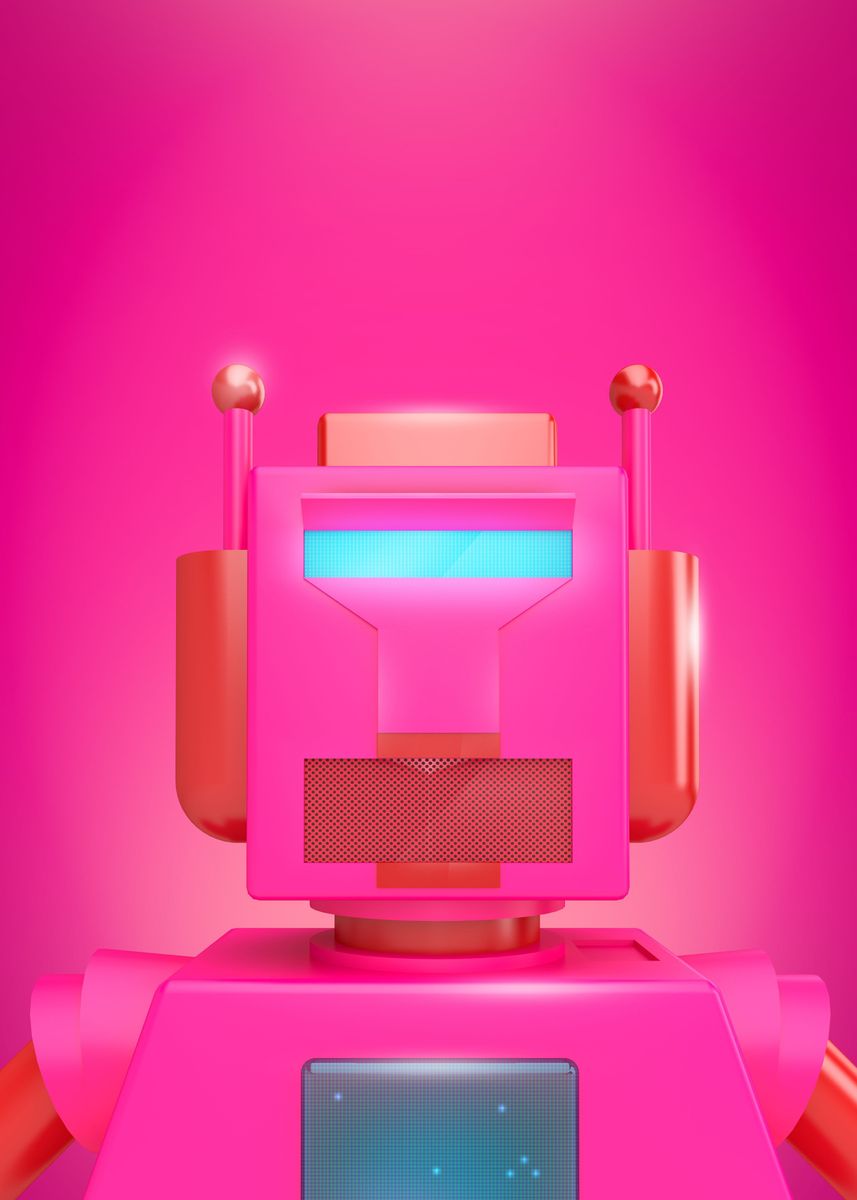 'Pink robot' Poster, picture, metal print, paint by cgterminal ART ...