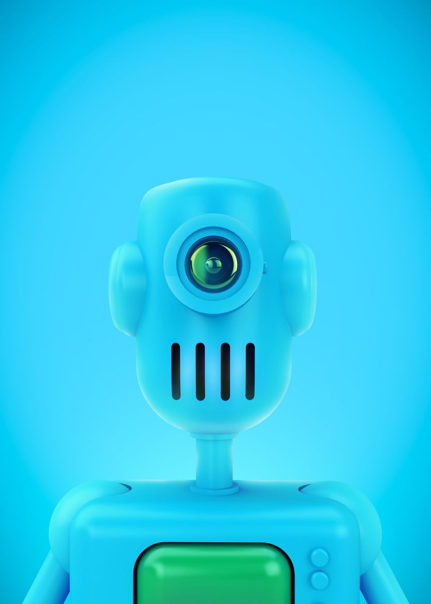 'Blue robot' Poster, picture, metal print, paint by cgterminal ART ...