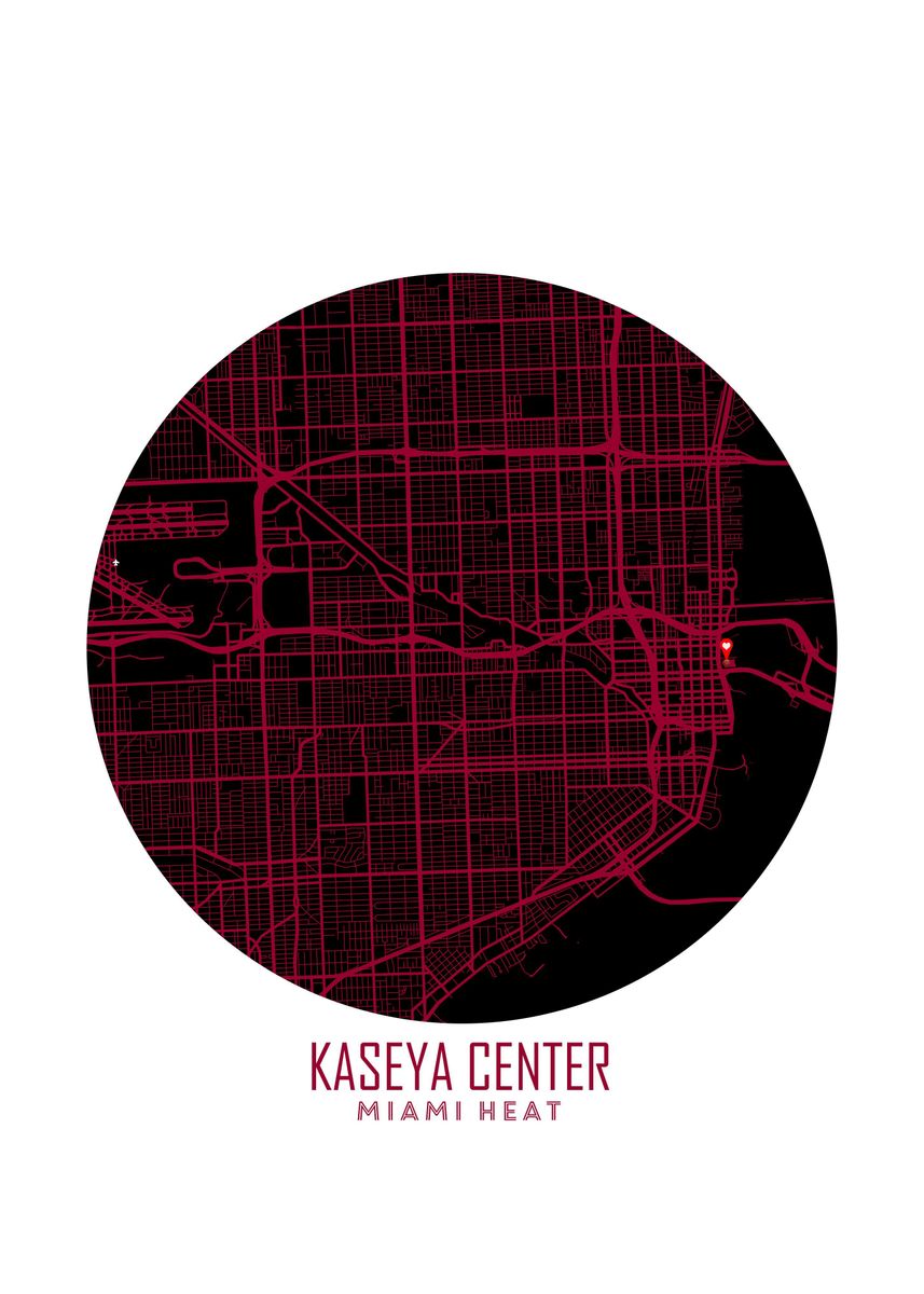 'Kaseya Center Map' Poster, picture, metal print, paint by KI RU | Displate