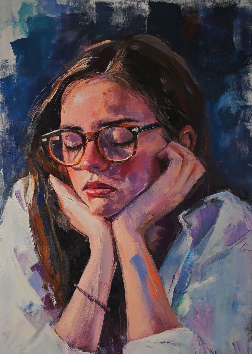 'Overthinking Girl' Poster, picture, metal print, paint by Valter ...